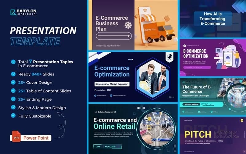 Ultimate E-Commerce Presentation Bundle – 7 Topics and 840 Slides