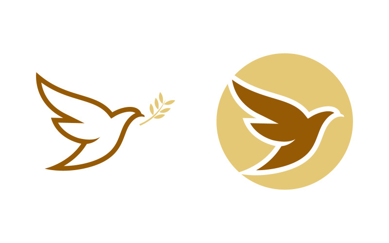 Bird dove icon logo design vector illustration template v.11