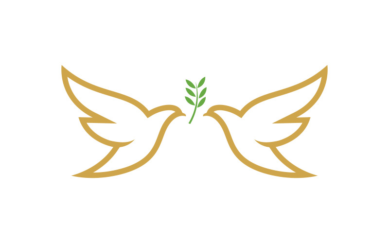 Bird dove icon logo design vector illustration template v.3