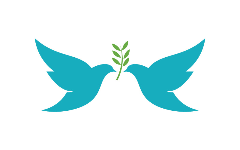 Bird dove icon logo design vector illustration template v.4