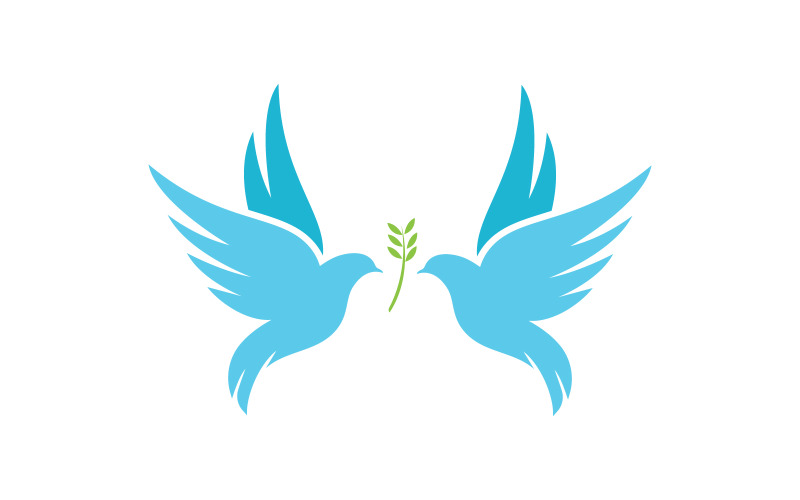Bird dove icon logo design vector illustration template v.5