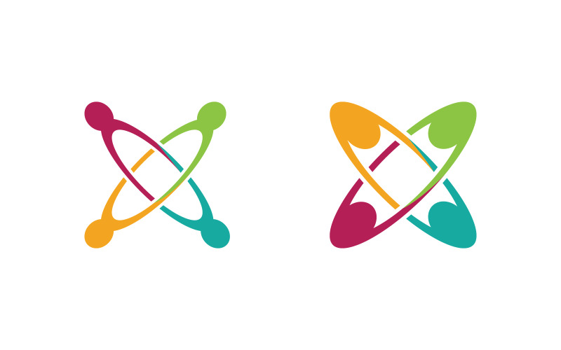 Human care group network and social logo design v.4