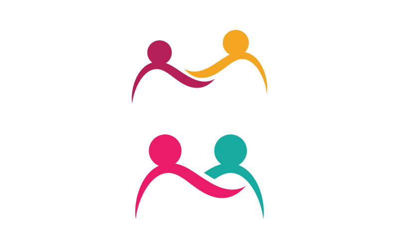 Human care group network and social logo design v.9