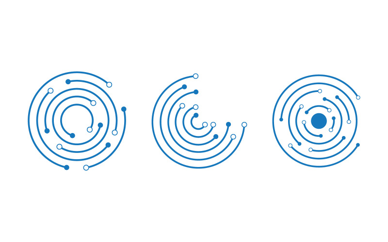 Teknoloji Devresi Modern simge Logo tasarım Şablonu v.14