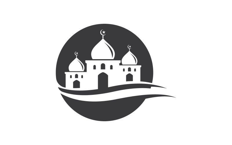Cami İslami Vektör logo illüstrasyonu Şablon tasarımı v.17