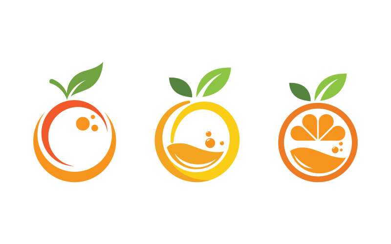 Portakal taze meyve suyu logo tasarımı Vektör simge şablonu v.10
