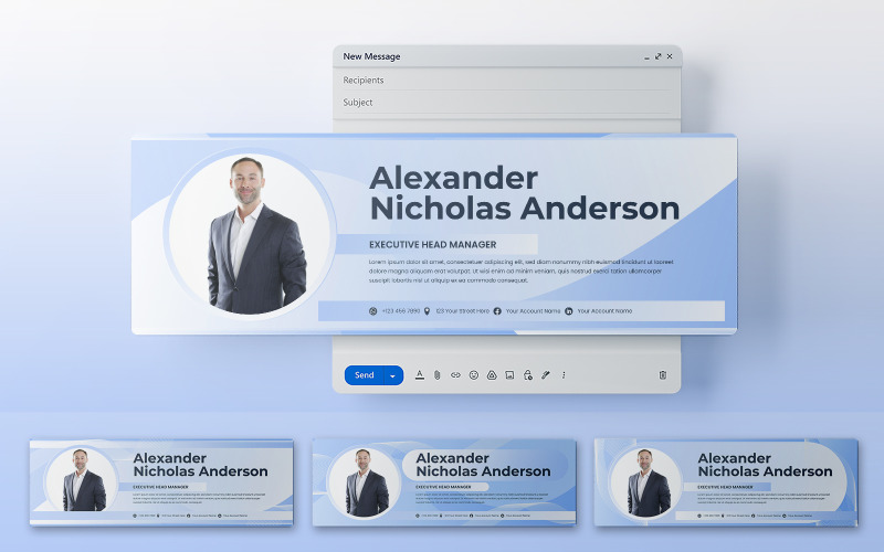 Gradient Email Header Template 412 #514044 - TemplateMonster