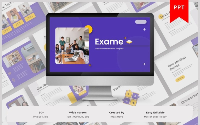 Exame – Education PowerPoint Template - TemplateMonster