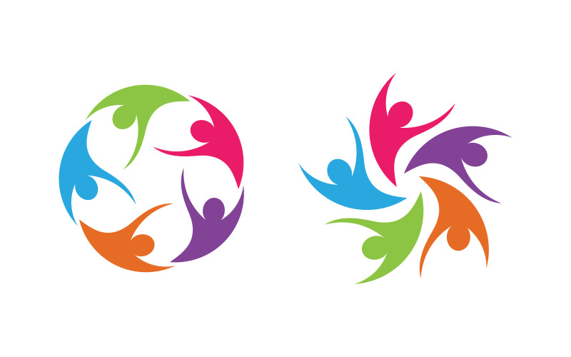 Conception d'un logo de réseau social et de groupe de soins humains v.20