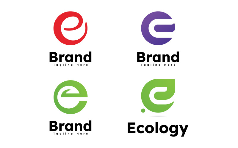 Plantilla vectorial de diseño de icono de logotipo con letra E V14