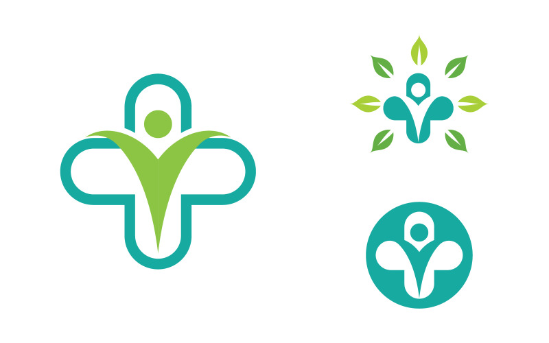 Human care group network and social logo design v.31