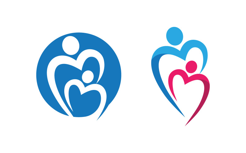 Human care group network and social logo design v.36