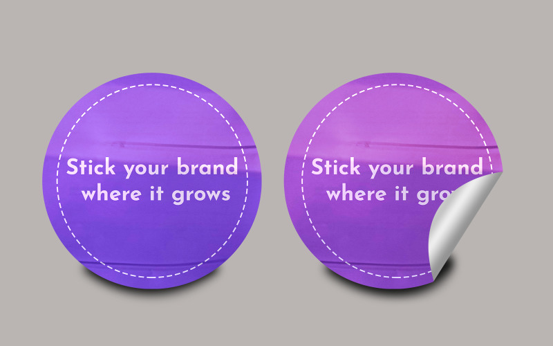 Sticker Mockup PSD Template Design 56 - TemplateMonster