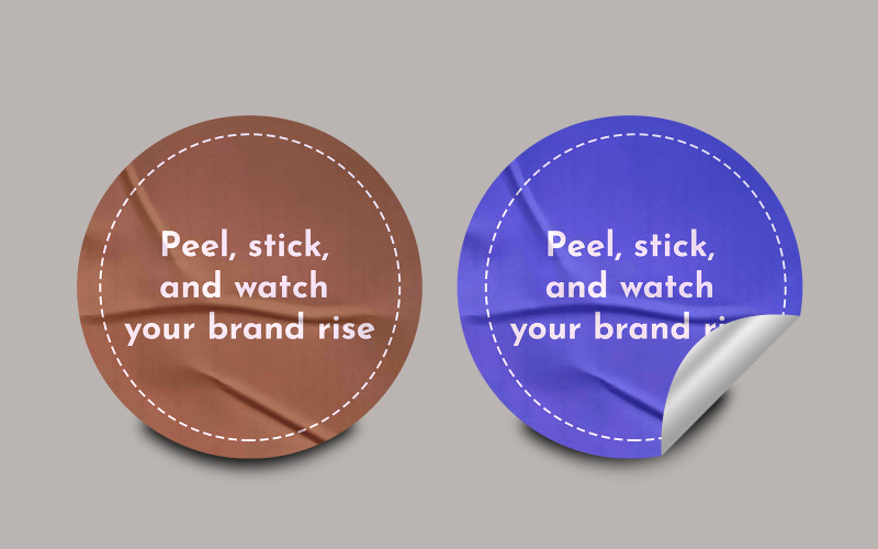 Sticker Mockup PSD Template Design 59 - TemplateMonster