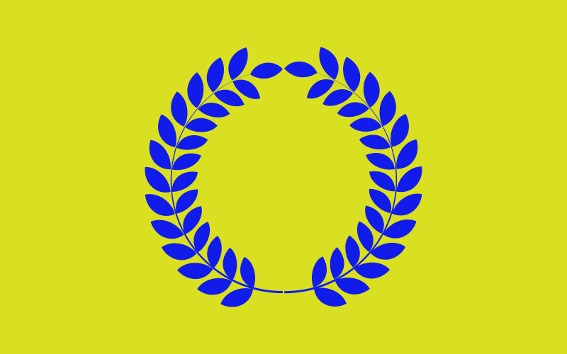 Blue Laurel Wreath Vector Leaf Design - TemplateMonster