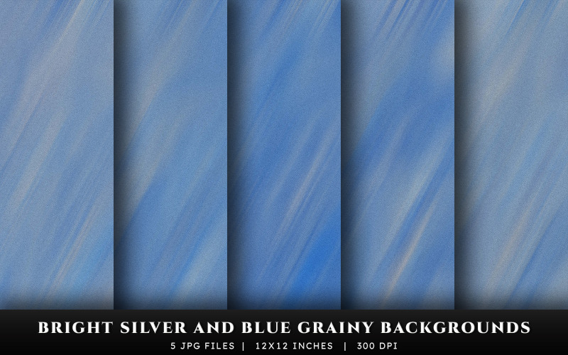 Bright Silver and Blue Grainy Texture Backgrounds