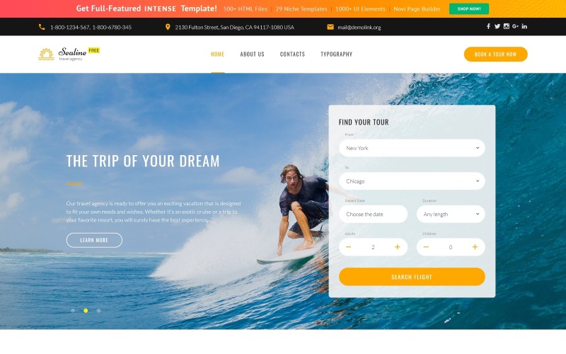 Más de plantillas HTML5 gratuitas para sitios web de viajes