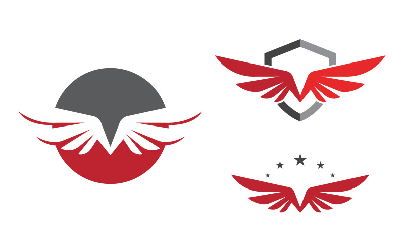 Aigle faucon aile icône illustration logo design v.8