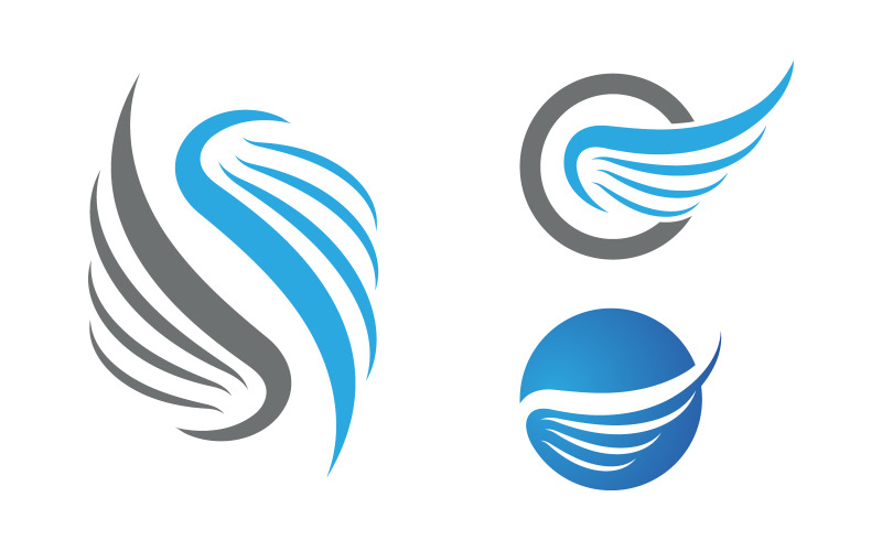 Eagle hawk wing icon illustratio logo design v.9