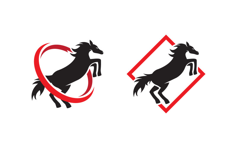 Modèle de conception d'icône de logo de cheval fort v.4
