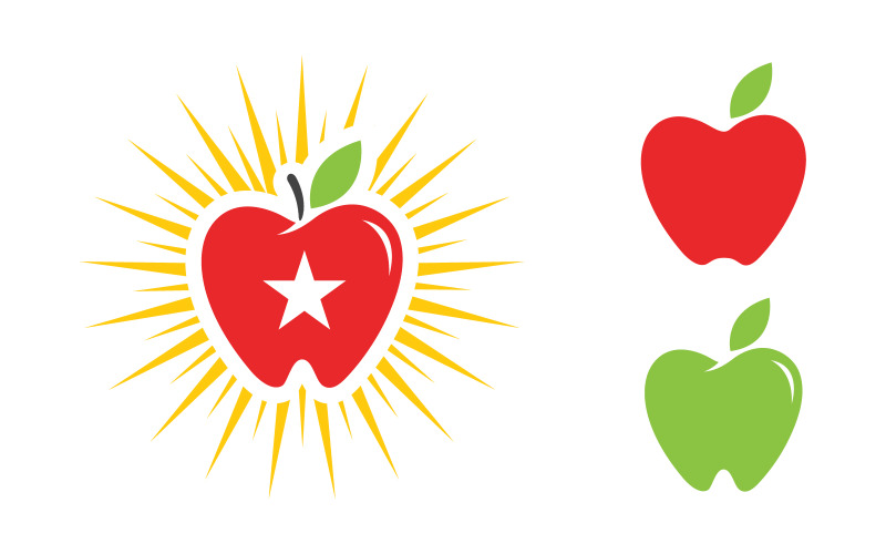 Apple taze logo vektör tasarım simgesi çizimi v.12