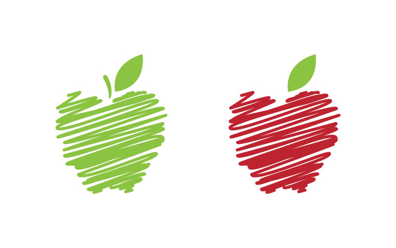 Apple taze logo vektör tasarım simgesi çizimi v.15