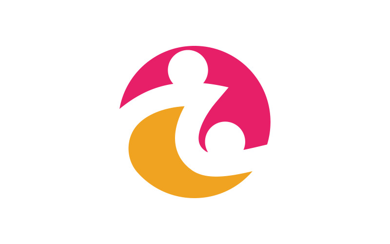 Human care group network and social logo design v.80