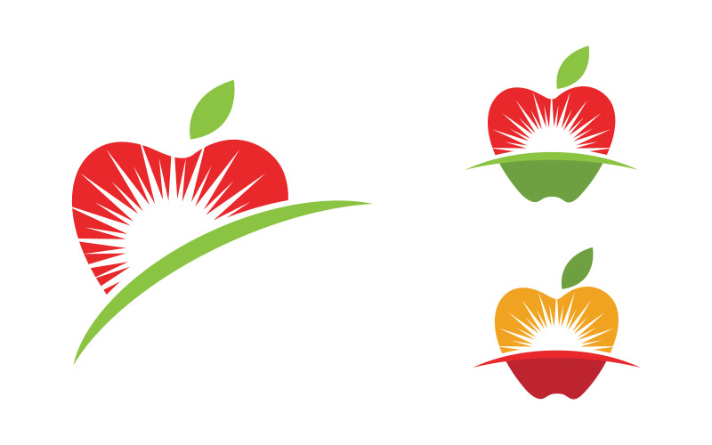 Apple taze logo vektör tasarım simgesi çizimi v.9