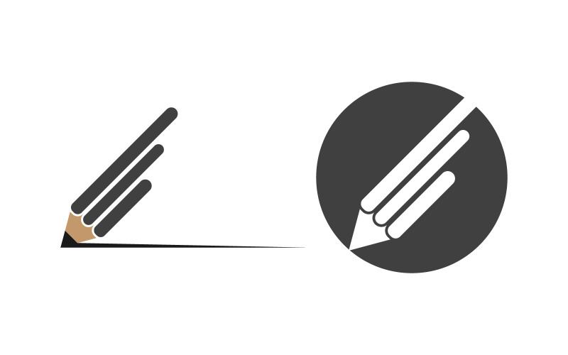 Kalem tüy yazar logo illüstrasyon şablonu tasarımı v.18