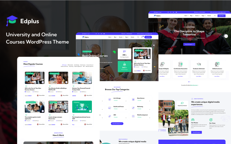 Edplus - Tema WordPress para LMS de cursos universitarios y en línea