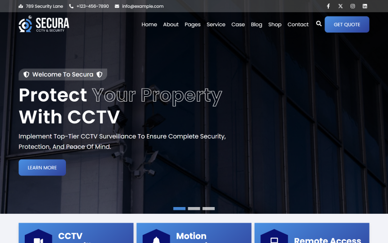 Secura – CCTV & Security React Website Template