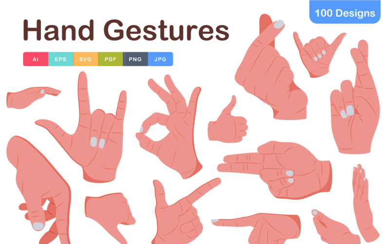 Hand Gestures Symbols Icons Pack #517608 - TemplateMonster