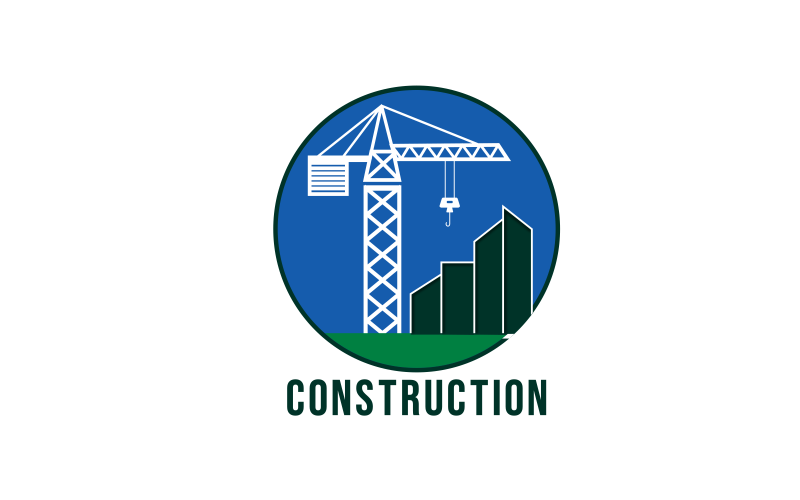 Creative Construction Tower Crane Logo Design