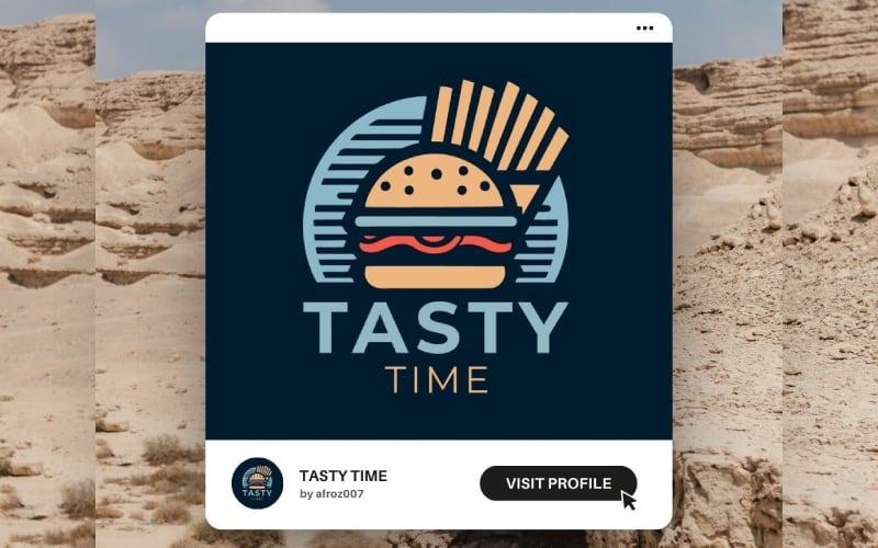 Tasty Time Logo Template – Minimal Logo for Urban Fast Food Brands