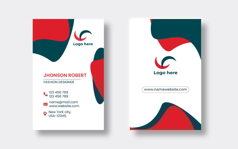 Unique Two-Sided Vertical Business Card Design