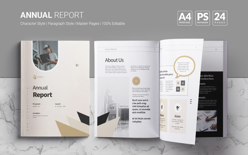 Annual Report Template PSD #519231 - TemplateMonster