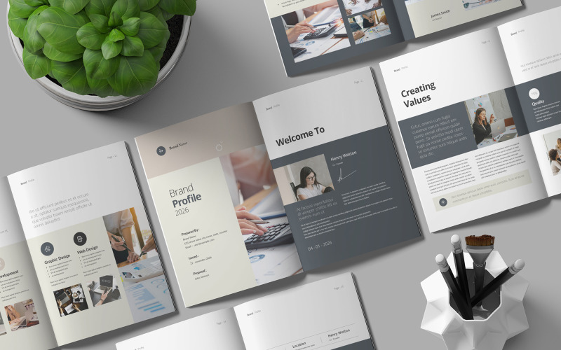 Brand Profile Template (PSD) #519233 - TemplateMonster