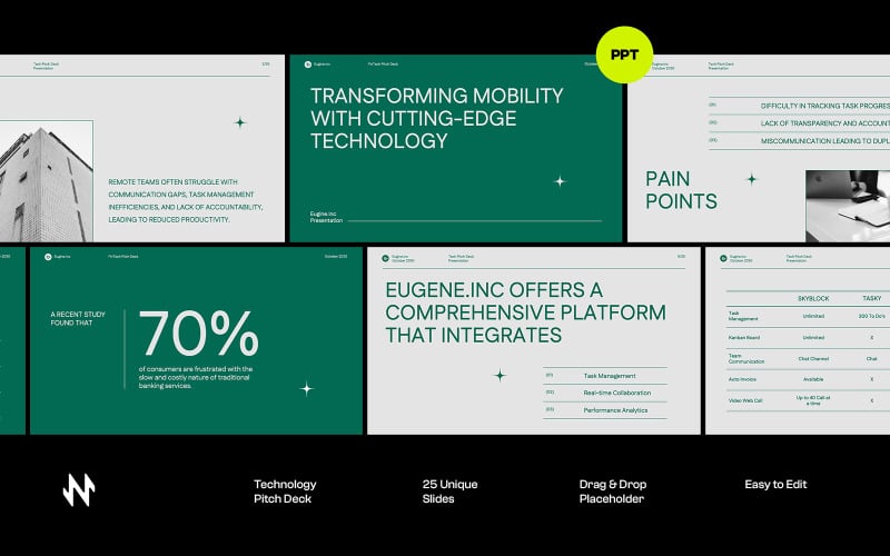 Green Tech Pitch Deck PowerPoint #519294 - TemplateMonster