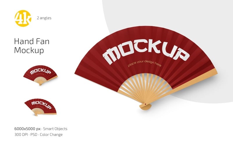 Hand Fan Mockup PSD Template #519316 - TemplateMonster