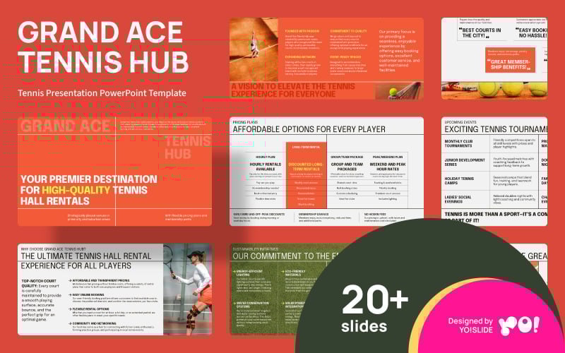 Modèle de présentation PowerPoint GRAND ACE Tennis