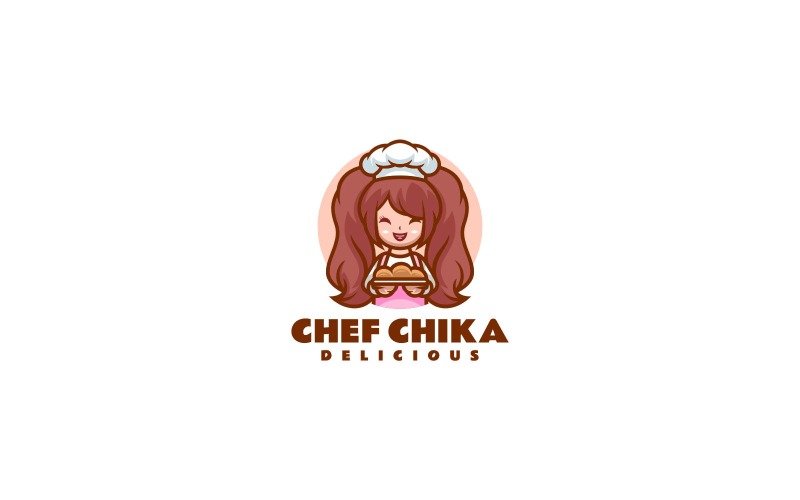 Chef Chika Mascot Logo Design #519435 - TemplateMonster