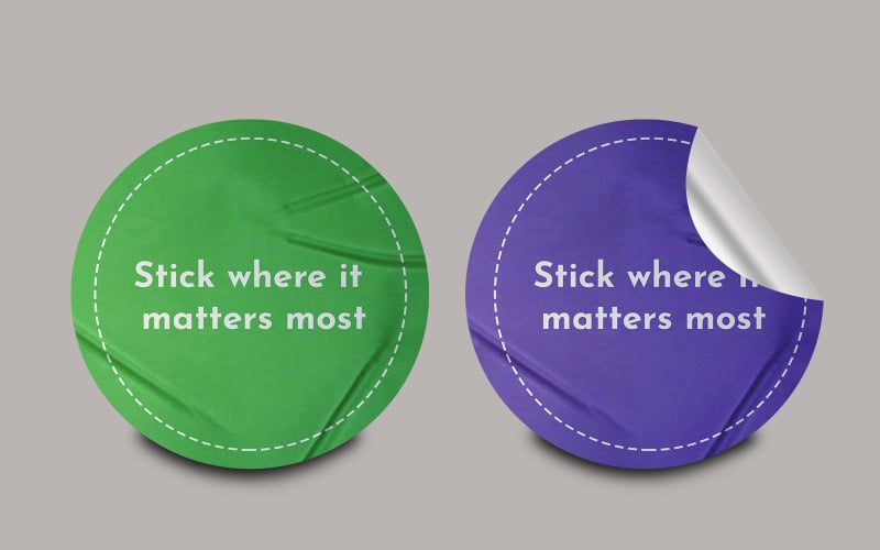 Sticker Mockup PSD Template Design 106 - TemplateMonster