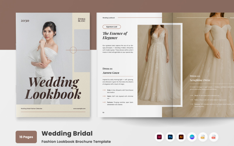 Wedding Bridal Fashion Lookbook Brochure Design