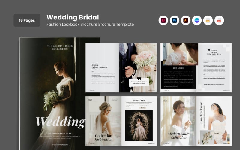Wedding Bridal Fashion Lookbook Brochure - TemplateMonster