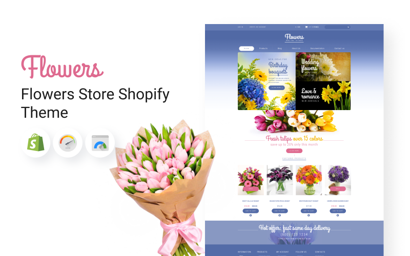 The Florist - Flower Shop Shopify Theme - TemplateMonster