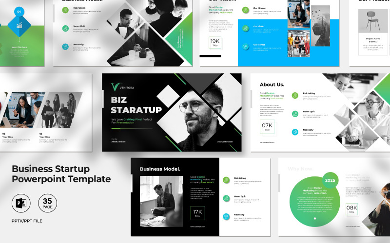 **Business Startup PowerPoint Template** - TemplateMonster