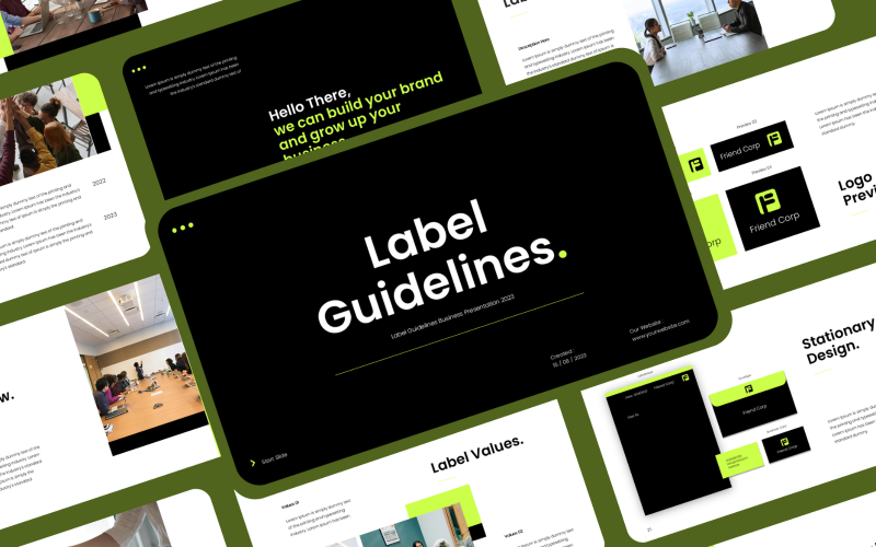 Label - Brand Guidelines Business Presentation powerpoint