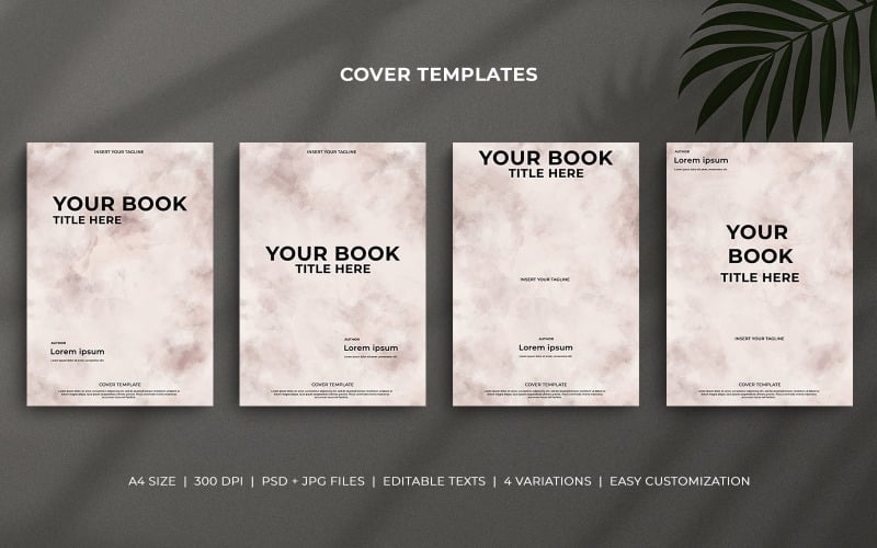 Editable A4 Book Cover Template – Minimal and Soft Pastel Brown ...