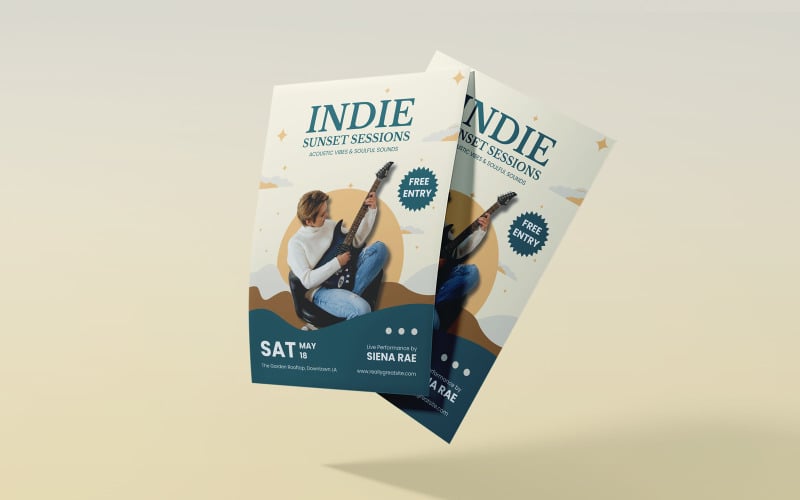Indie Sunset Sessions Music Flyer Template - TemplateMonster