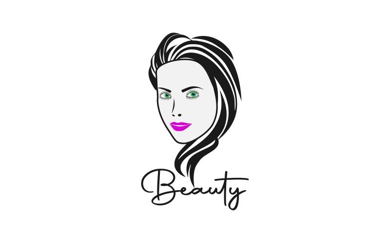Attractive Female Face Logo Template - TemplateMonster